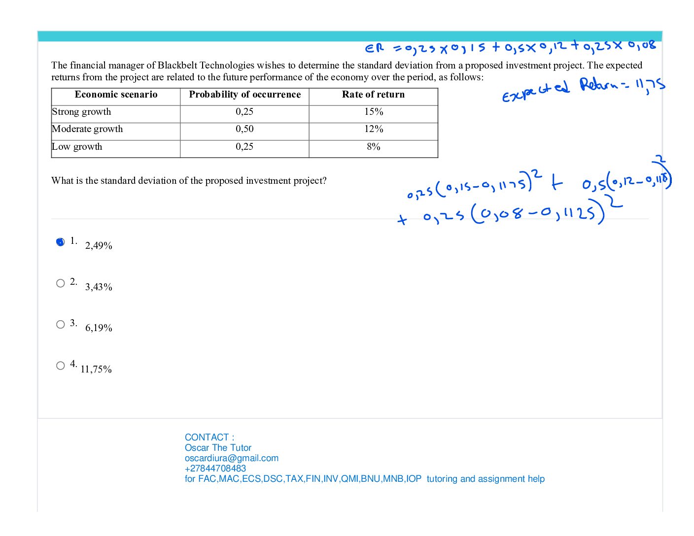 FIN2601 ASSIGNMENT 2 SEMESTER 1 OF 2023 QUESTIONS AND SOLUTIONS ... FIN2601 ASSIGNMENT 2 SEMESTER 1 OF 2023 QUESTIONS AND SOLUTIONS ...